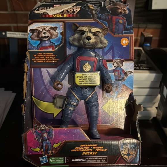 Marvel | Toys | Marvel Rocket Raccoon Figure In Blue And Red | Poshmark